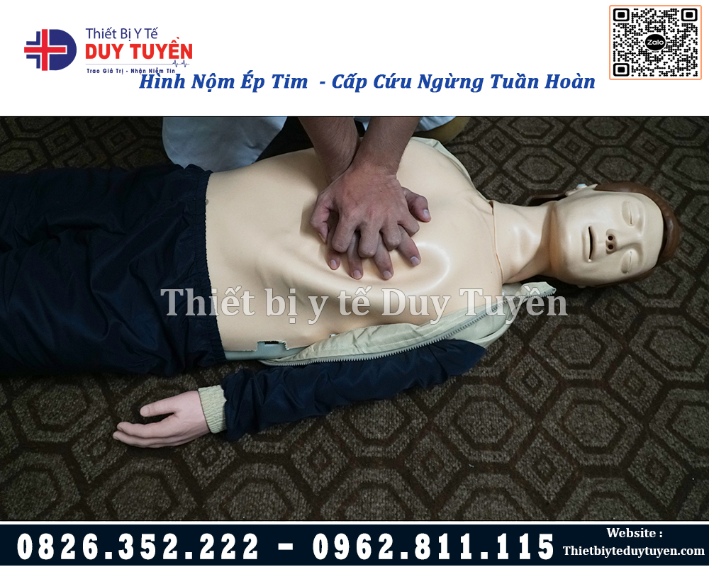 Mô hình cấp cứu ngừng tim - Thực hành ép tim thổi ngạt